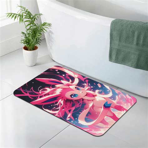 Anime Sylveon Bath Mat Diatomaceous Earth Shower Mat Non Slip Super