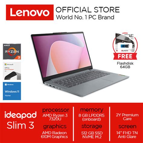 Promo Lenovo IdeaPad Slim AMN Ryzen U GB GB W OHS