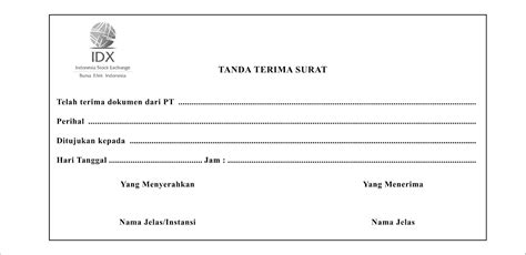 Contoh Surat Tanda Terima Dokumen Word