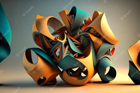 Premium Photo Abstract Knoted Up Shapes Neural Network Generated Art