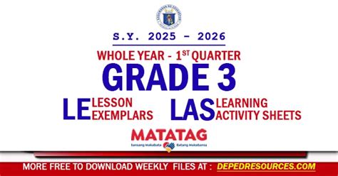 Deped Grade 3 Le Las Quarter 1 Week 1 2 3 4 5 6 7 8 Archives Deped
