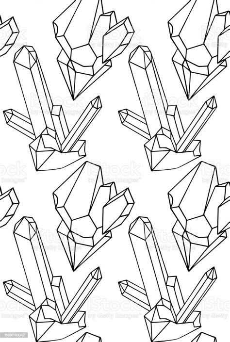 Black And White Texture Of Outline Illustration Natural Crystals Stock