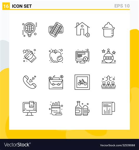 Set 16 Modern Ui Icons Symbols Signs Royalty Free Vector