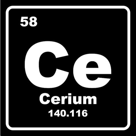premium vector cerium icon chemical element in the periodic table