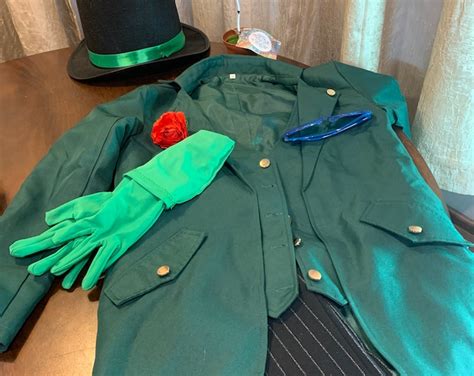 Lorax Onceler Halloween Costume Green Tail Coat Top Hat Red Carnation