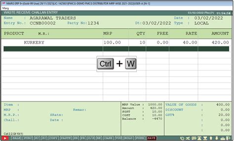 How To Create Scrap Receive Challan Entry In Fmcg Setup Of Marg Software