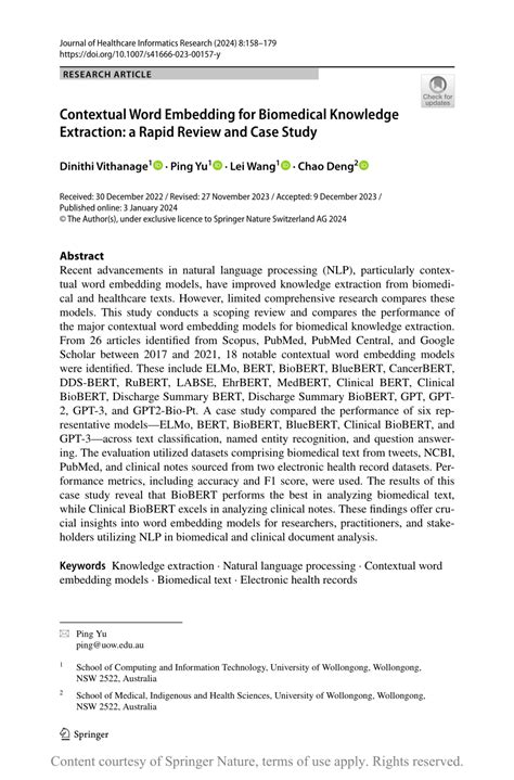 Contextual Word Embedding For Biomedical Knowledge Extraction A Rapid