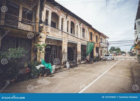Old Town Of Savannakhet Street In Old Town Region In Laos Editorial Photography Image Of