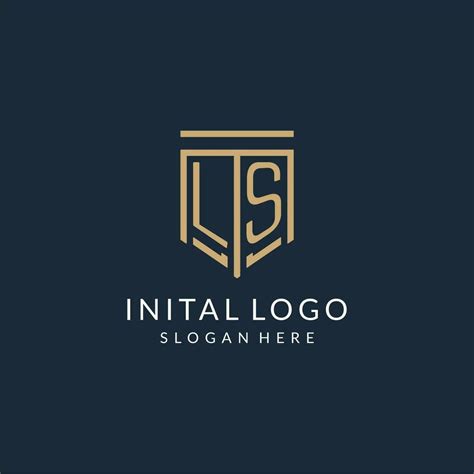 Initial Ls Shield Logo Monoline Style Modern And Luxury Monogram Logo Design 32831698 Vector