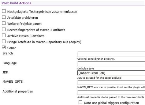 Hudson Post Build Action With Sonar Plugin Failed Stack Overflow