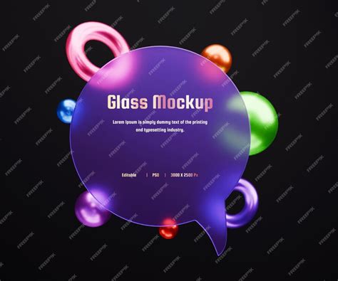 Premium Psd 3d Quotes Box Mockup With Glass Morphism Effect Or Quotes Text Box Mockup With