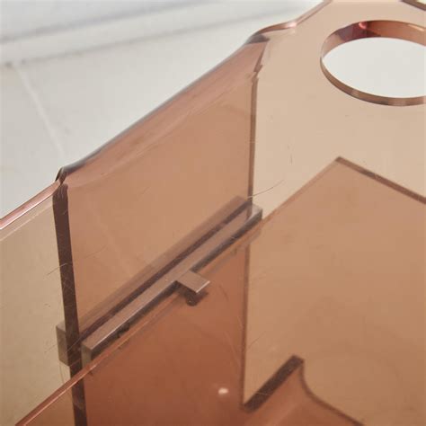 French Mauve Plexiglass Bar Cart By Michel Dumas For Roche Bobois