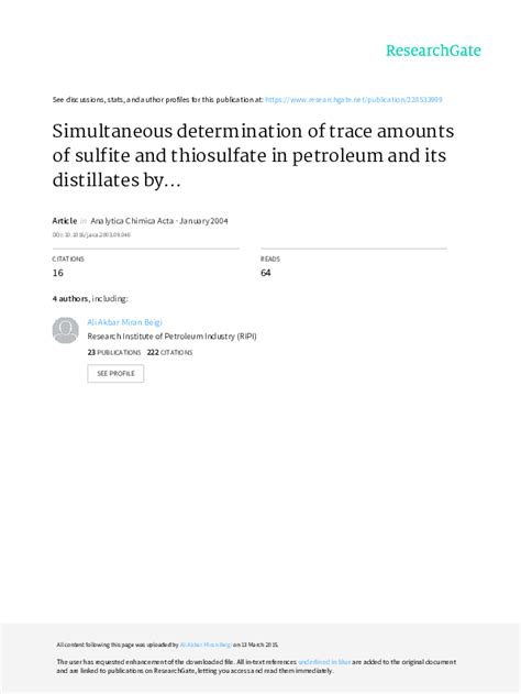 Pdf Simultaneous Determination Of Trace Amounts Of Cadmium Nickel And Cobalt In Water Samples