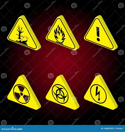 Attention Biological Dangerous Yellow Element Warning Sign Vector