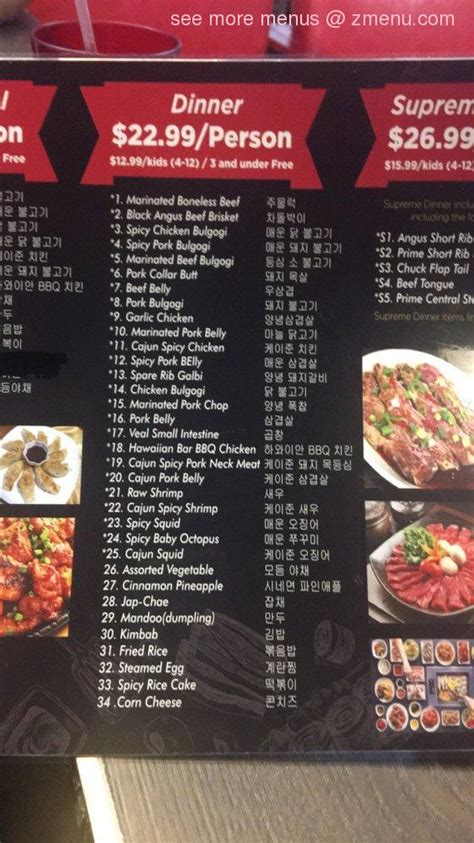 Menu At Central Bbq House Phoenix