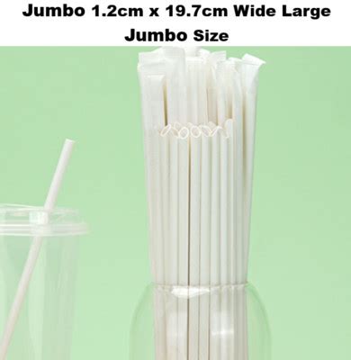 100 Pcs Paper Straw Jumbo Smoothies Bubble Tea Milkshake Straws