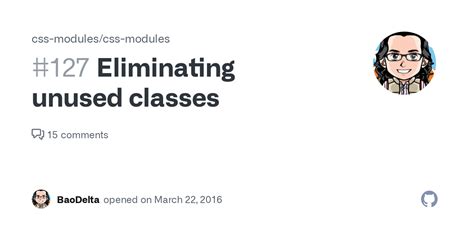 Eliminating Unused Classes · Issue 127 · Css Modulescss Modules · Github