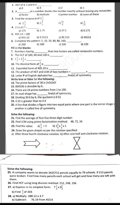 Maths Worksheet For Grade 5 In 2025 Mathematics Worksheets Math