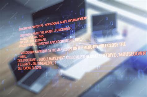 Premium Photo Multi Exposure Of Abstract Programming Language