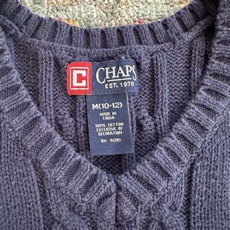 Super Cute Chaps Dark Blue Sweater Vest Vintage Depop