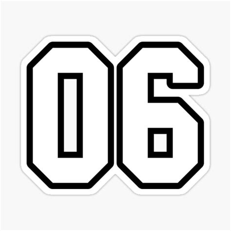 Jersey Number 06 Sticker For Sale By Bellacommorato Redbubble