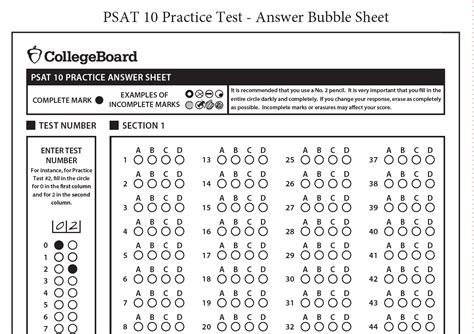 Psat Bubble Sheet