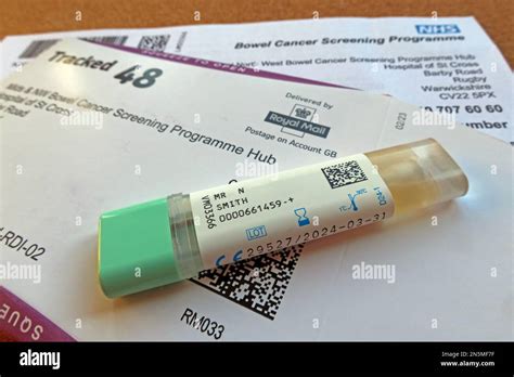 Nhs Bowel Cancer Screening Programme Poo Sample Ready To Be Posted