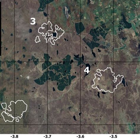 Location Of Five Peatland Sub Sites In The Flow Country Scotland