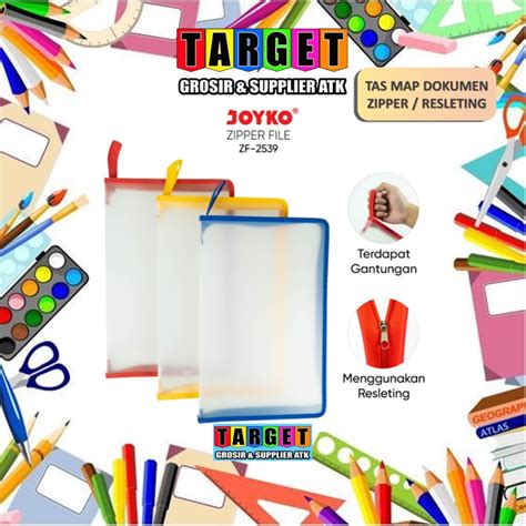 Jual Tas Map Plastik Resleting Zipper Bag Tas Sleting Dokumen Folio