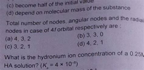 Total Number Of Nodes Angular Nodes And The Radial Nodes In Case Of 4 F