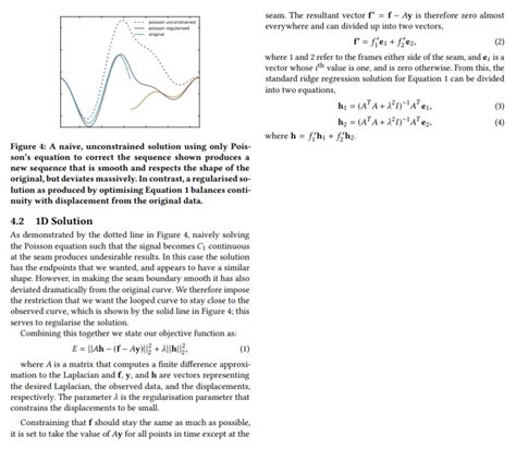 eliminating seam in 1d using poisson r computervision