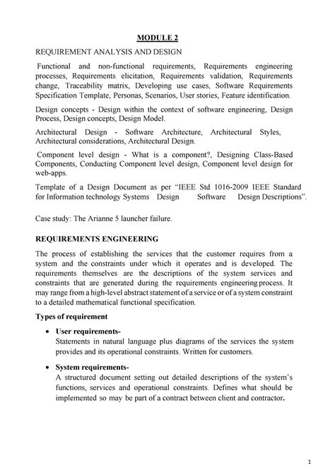 Mss 2nd Module Module 2 Req Uireme Nt A N Aly S I S A Nd Des Ig N F Un Ctio Nal A Nd N On F