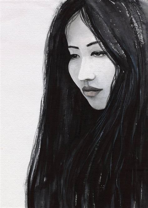 Portrait Of A Korean Girl Painting By Maria Mayorskaya Saatchi Art Italy