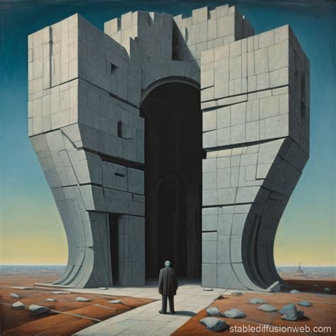 Distorted Monolithic Gateway In Surrealist Architecture Stable Diffusion Online