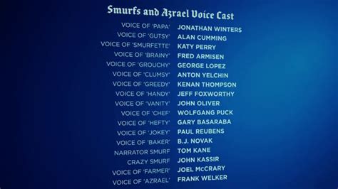 Papa Smurf Voice The Smurfs Movie Behind The Voice Actors