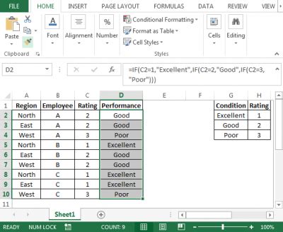 Nested IF Statement In Microsoft Excel