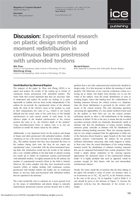 (PDF) Discussion: Experimental research on plastic design method and ...