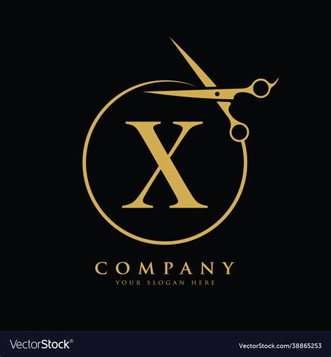 Initial Scissors Letter X Logo Design Template Vector Image