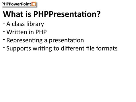 Introduction To Phppresentation Online Presentation