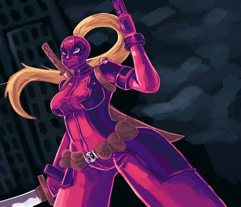 Download Lady Deadpool Unleashing Her Ferocity Wallpaper