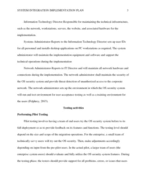 Solution System Integration Implementation Plan Studypool