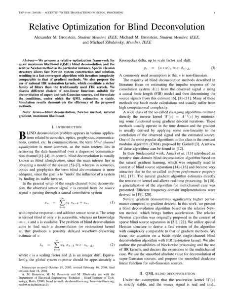 Pdf Relative Optimization For Blind Deconvolution
