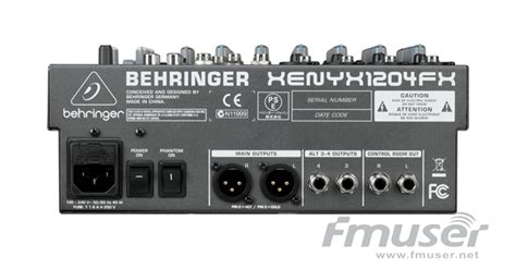 Fmuser Xenyx 1204fx Premium 12 Input 2 2 Bus Mixer With Xenyx Mic Preamps British Eqs 24 Bit