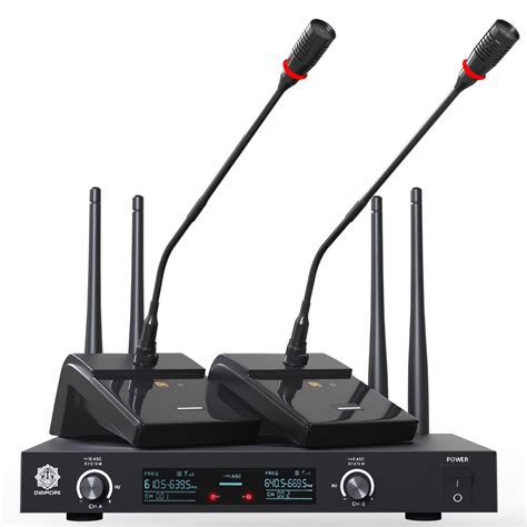 Digimore Uhf Dual Wireless Desktop Gooseneck Microphone 18 Podium Mic