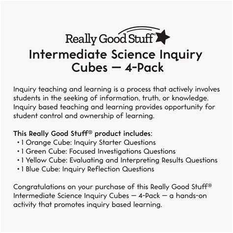 Intermediate Science Inquiry Cubes 4 Pack