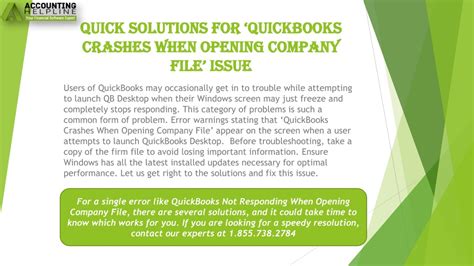 PPT QuickBooks Crashes When Opening Company File PowerPoint Presentation ID