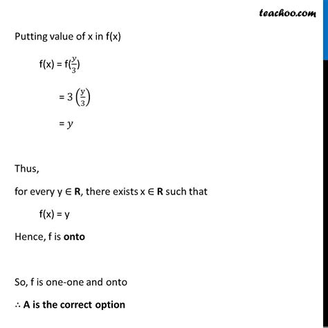 mcq class 12 let f r r f x 3x choose the correct answer