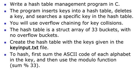 Solved Write A Hash Table Management Program In C • The