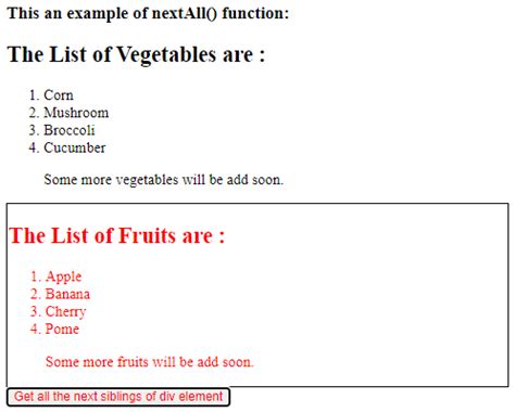 JQuery Nextall Learn The Working Of The JQuery NextAll Function