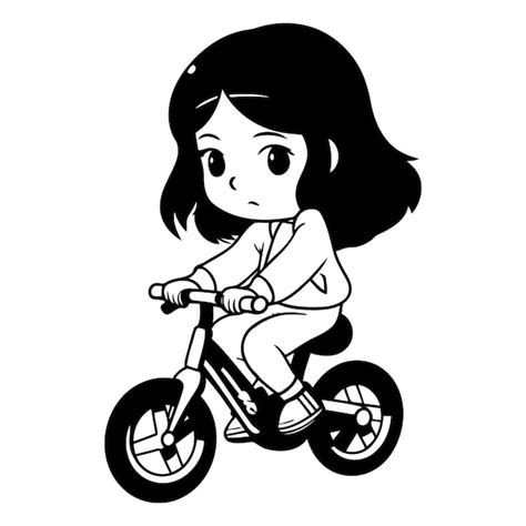 Маленькая девочка едет на велосипеде изолированная на белом фоне